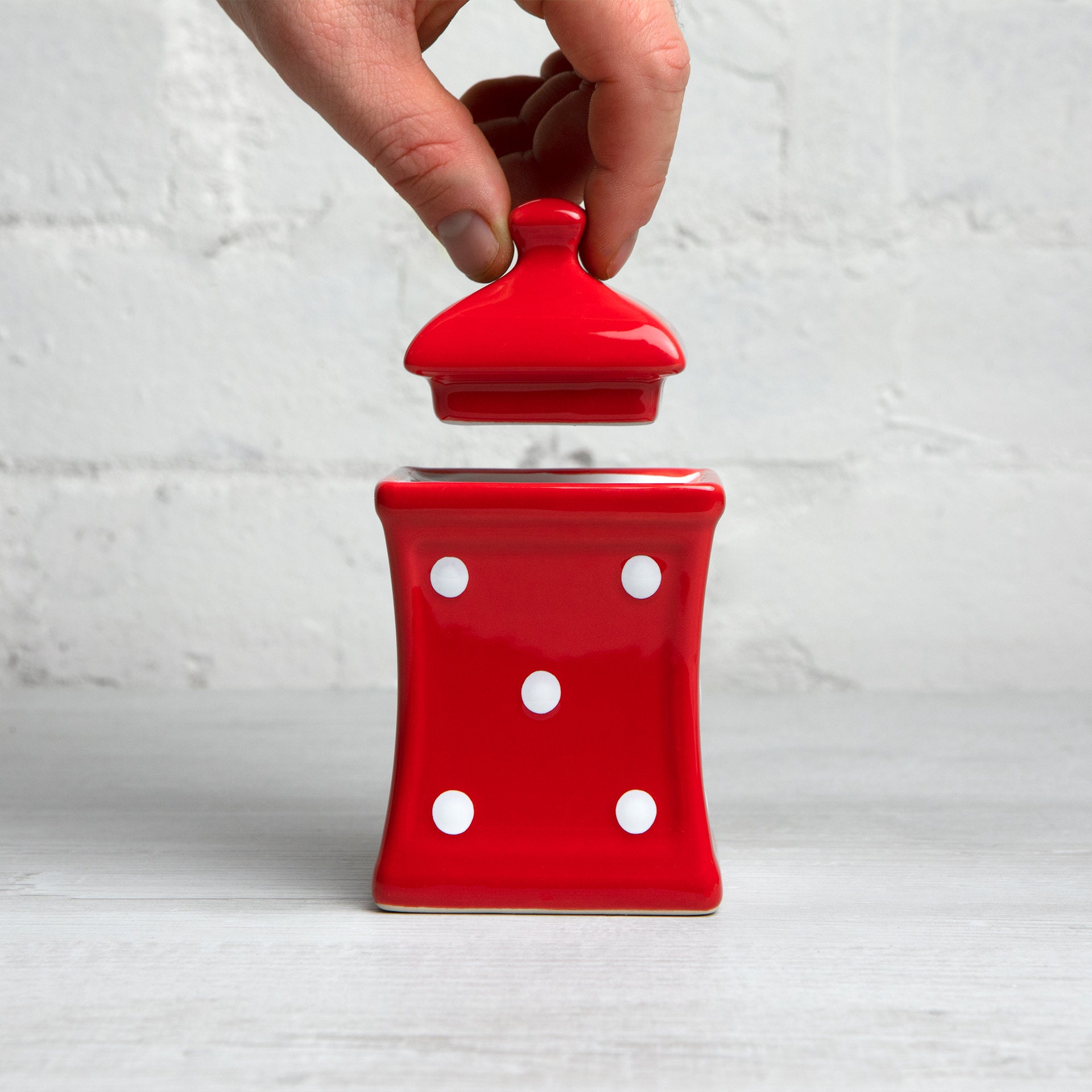 Red Spice Jar Kitchen Canister Storage Jar Unique - Etsy