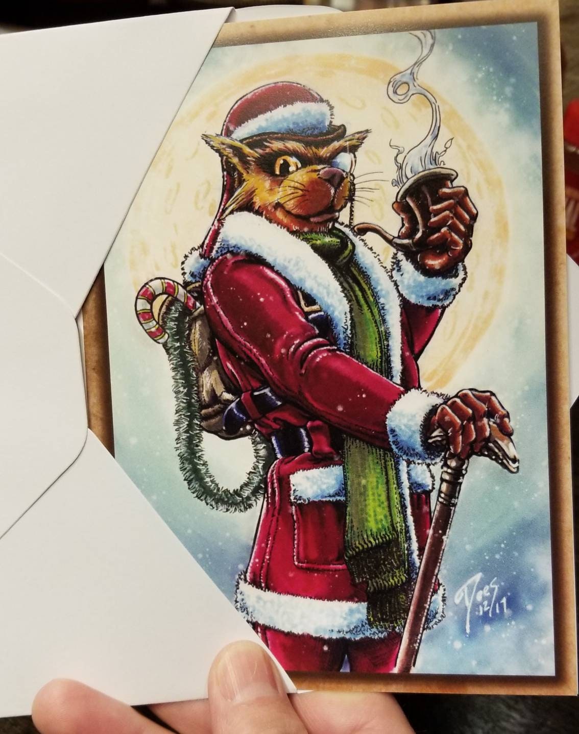 Steamcat at Christmas Holiday Card - Etsy