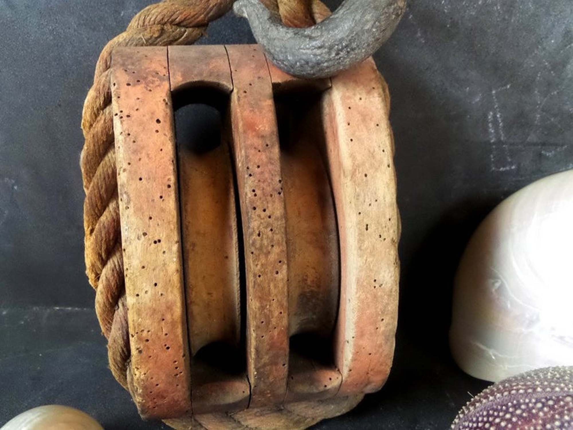 Large Antique Double Pulley Block. Maritime. Marine. Boat. - Etsy