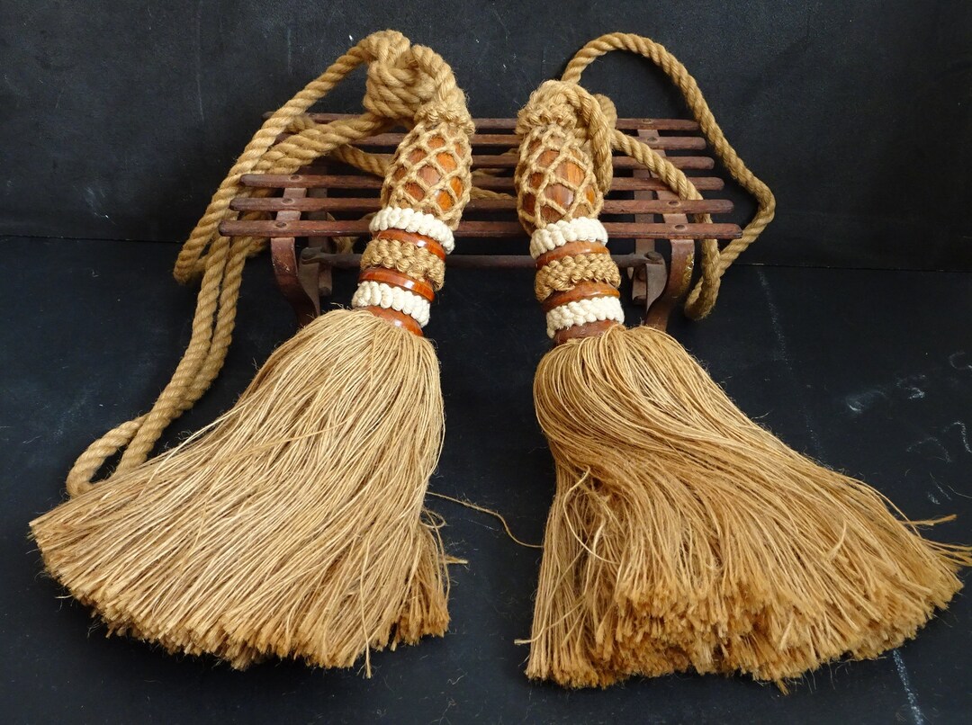 Extra Large Vintage Curtain Tie Back. String and Rope Boho Rustic Tie ...