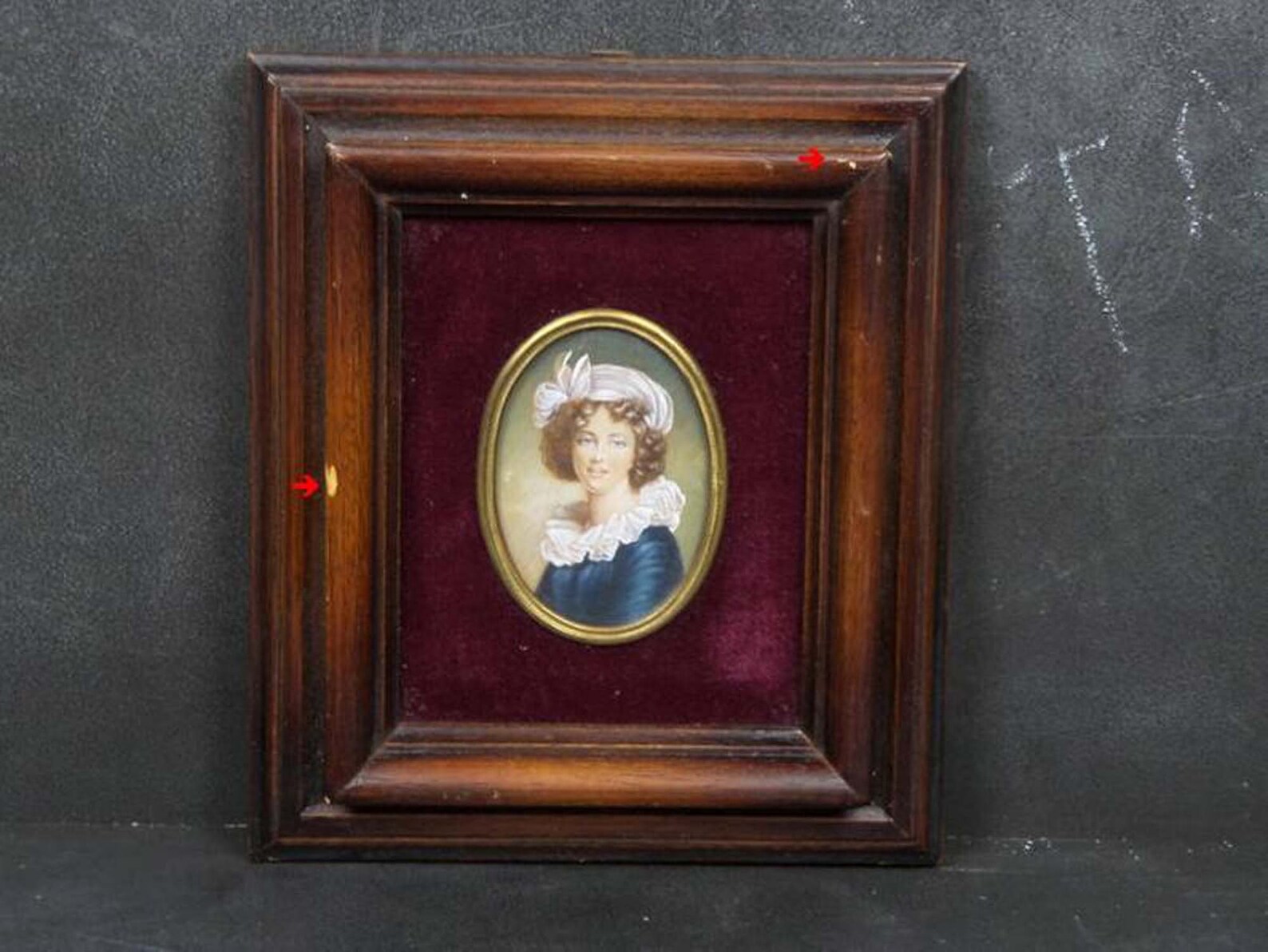 Exquisite French Antique / Vintage Miniature Portrait of a Young Lady ...