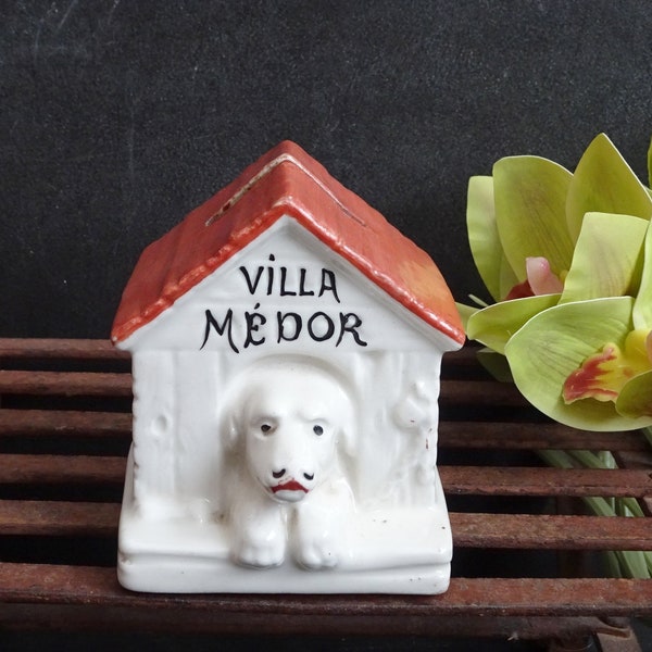 Antique Ceramic Dog Money Box - Etsy