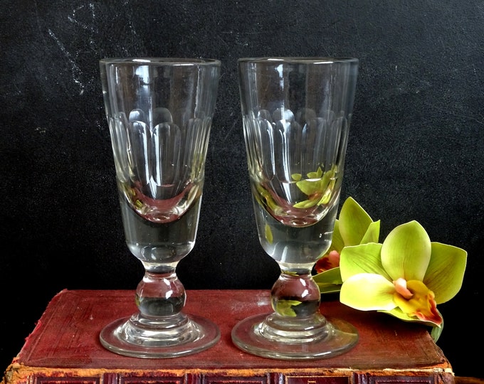 Nineteenth Century Antique French Bistro Absinthe Drinking Glasses ...