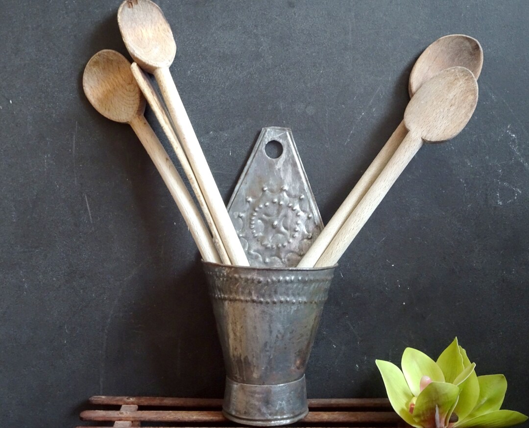 Antique Utensil Holder , Shabby Chic French Provincial Cutlery Drainer ...