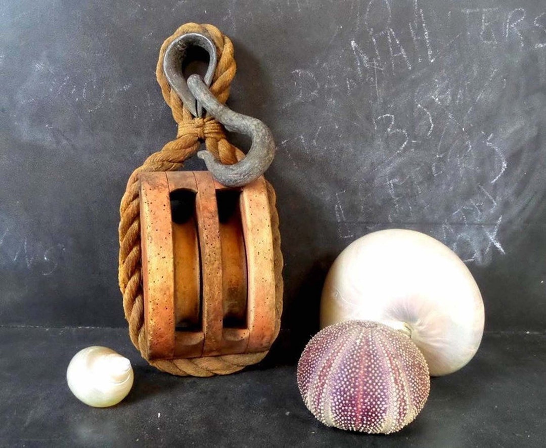 Large Antique Double Pulley Block. Maritime. Marine. Boat. Nautical - Etsy