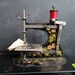 Antique French Miniature Sewing Machine on Display Stand, DRGM No 20557 ...