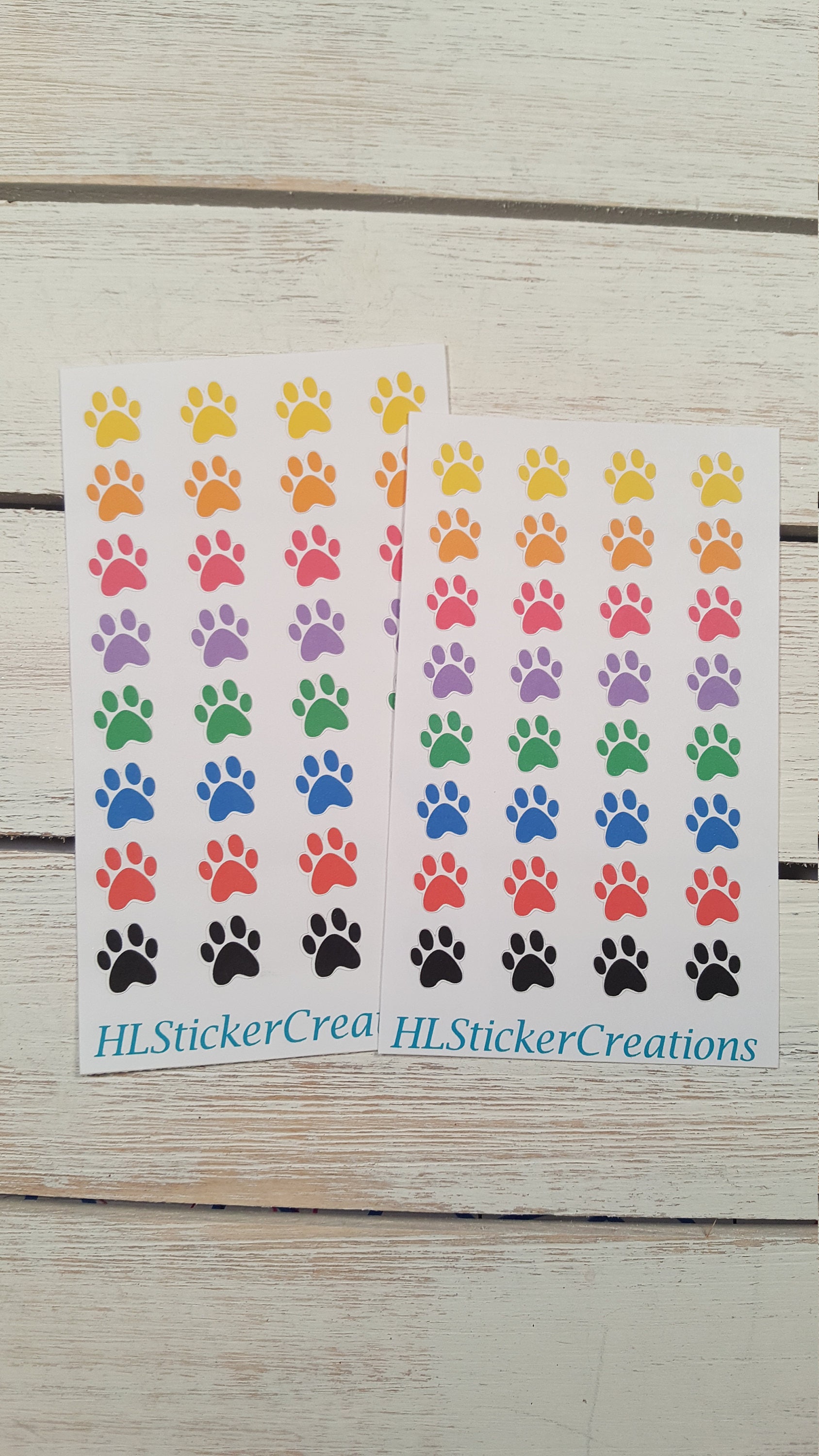Paw Prints Stickers Dog Cat Red Blue Orange Green | Etsy