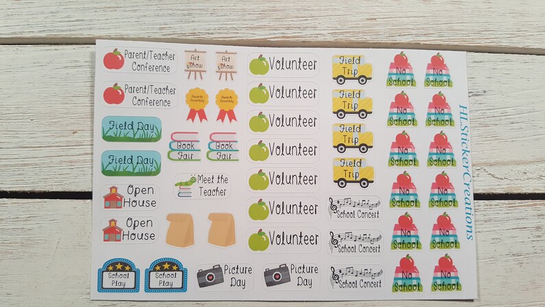 Back to School Stickers, Early Out, Winter Break, Snow Day, Spring ...