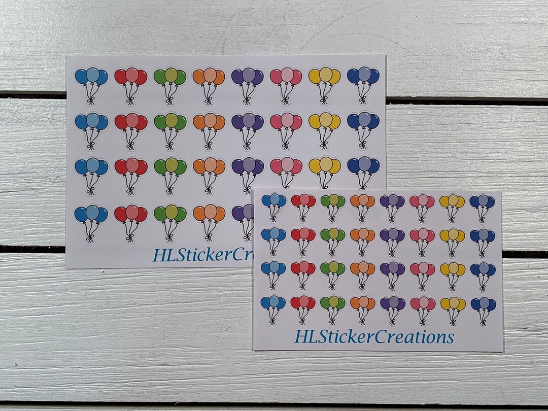 Balloon Stickers, Birthday Stickers, Party Stickers, Party, Birthday ...