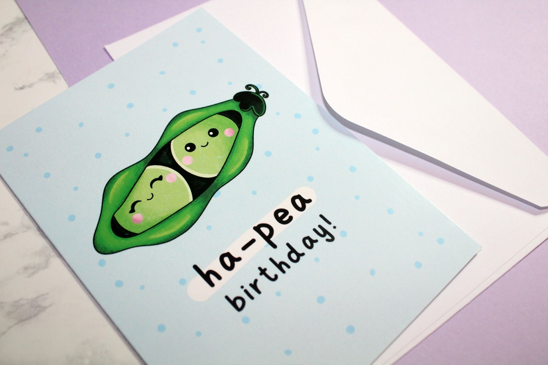 Ha-pea Birthday Card / Pea Pod Greetings Card/ Cute Birthday Card - Etsy