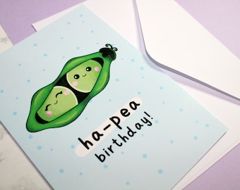 Pea Birthday Card - Etsy