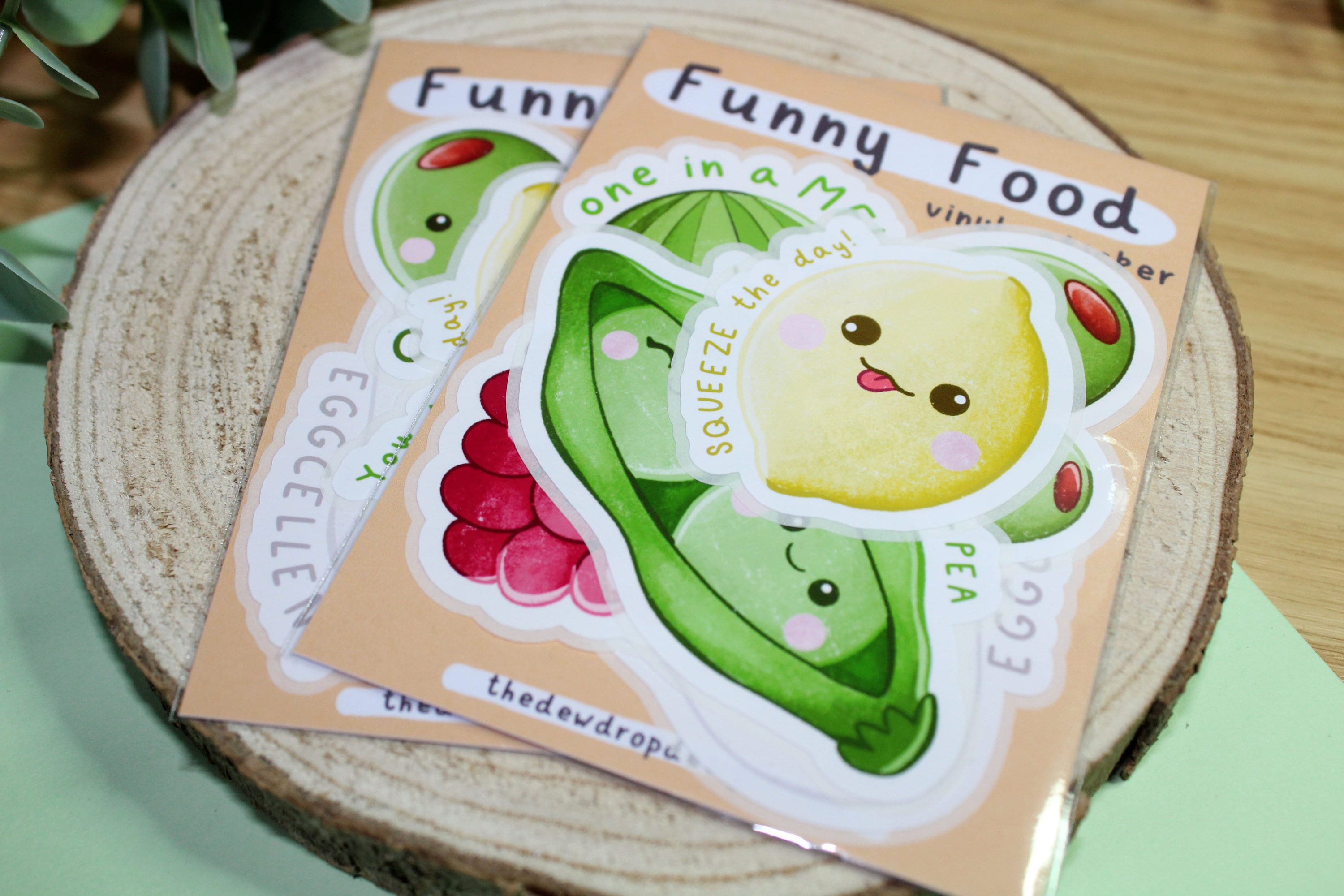 Funny Food Sticker Pack / Cute Glossy Sticker / Kawaii 6 Pack - Etsy