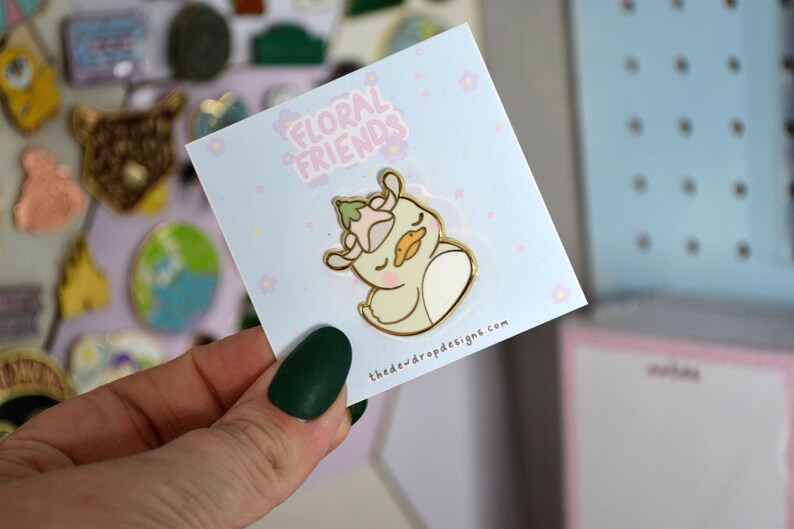 Floral Duck Enamel Pin Badge / Kawaii Duck Pin / Cute Enamel - Etsy