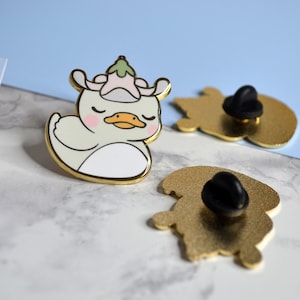 Floral Duck Enamel Pin Badge / Kawaii Duck Pin / Cute Enamel Lapel Pin ...