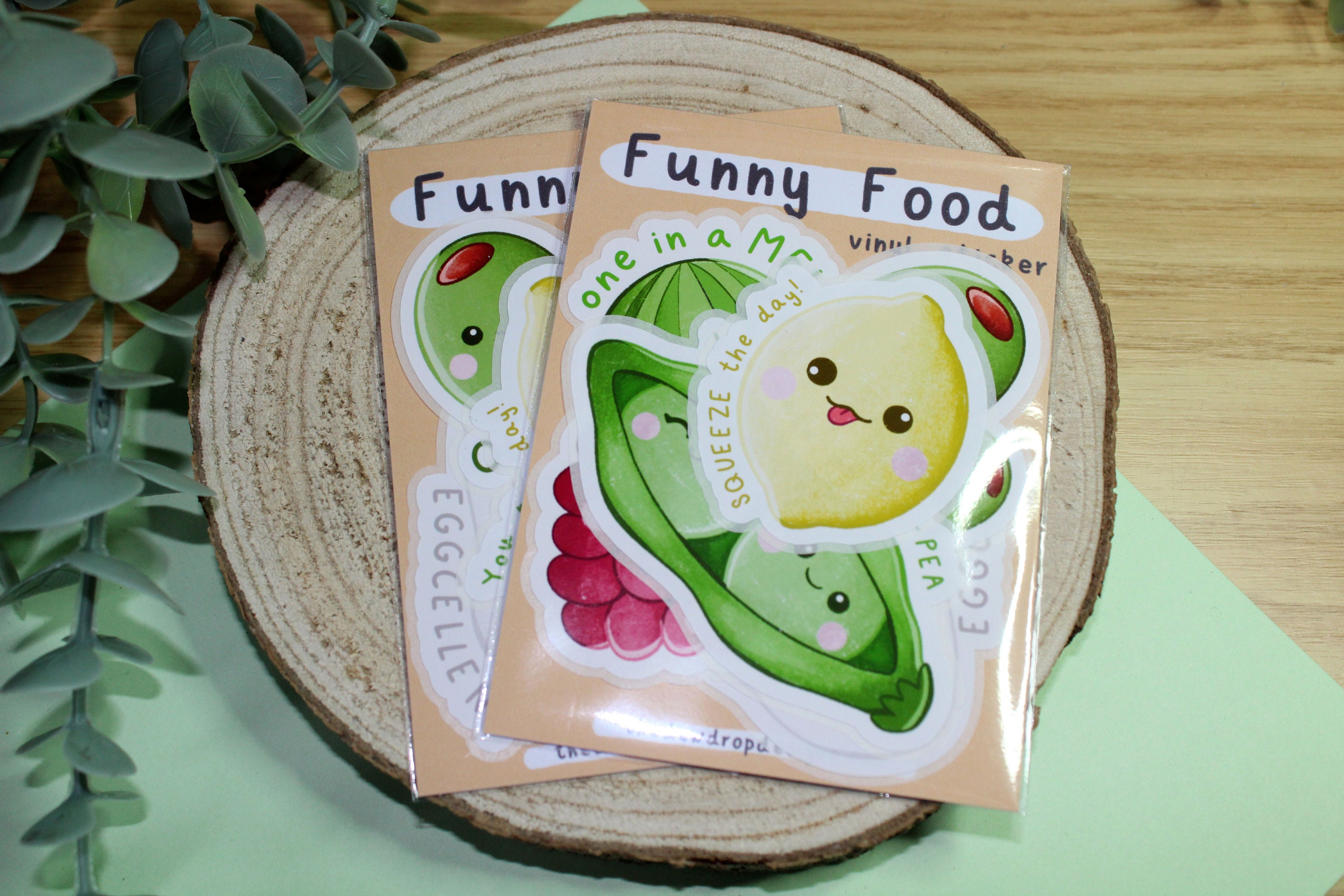 Funny Food Sticker Pack / Cute Glossy Sticker / Kawaii 6 Pack - Etsy