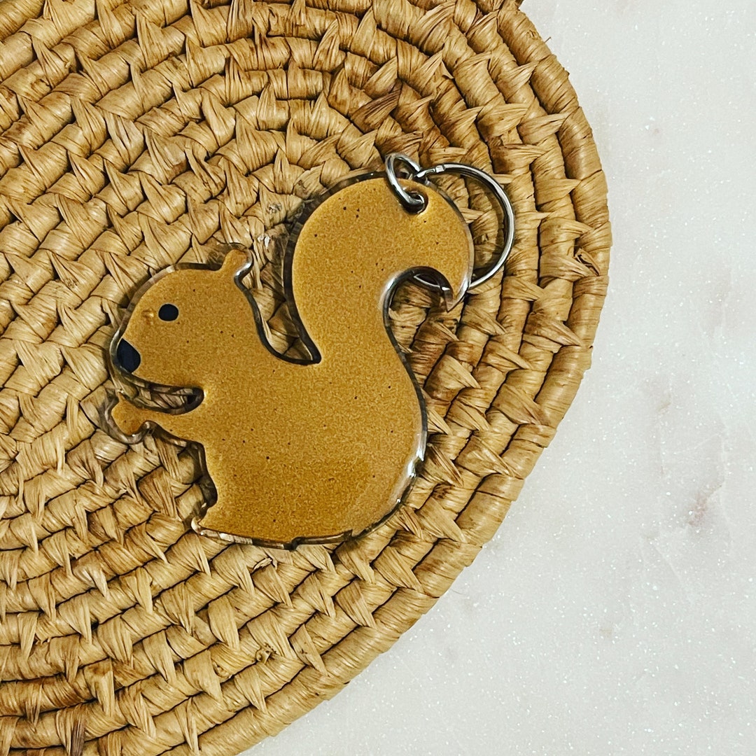 Squirrel Keychain - Keychain- Custom Squirrel Keychain - Personalized ...