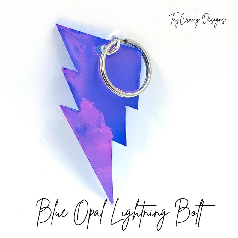 Acrylic Lightning Bolt Keychain: Custom Color UV Resin Coated - Etsy