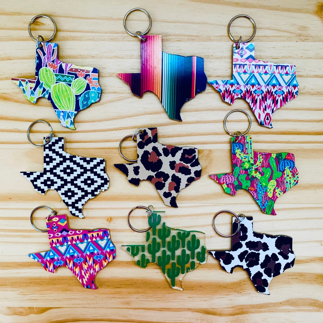 Texas State Acrylic Keychains - Texas - Texas State of Mind - TX ...