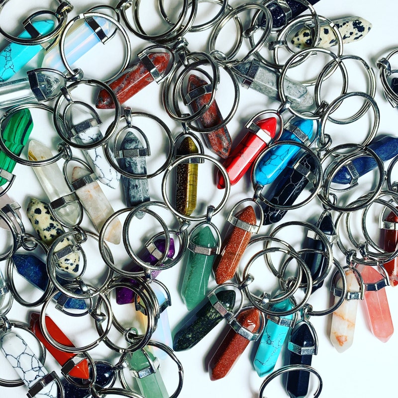 Gemstone Keychain - Etsy