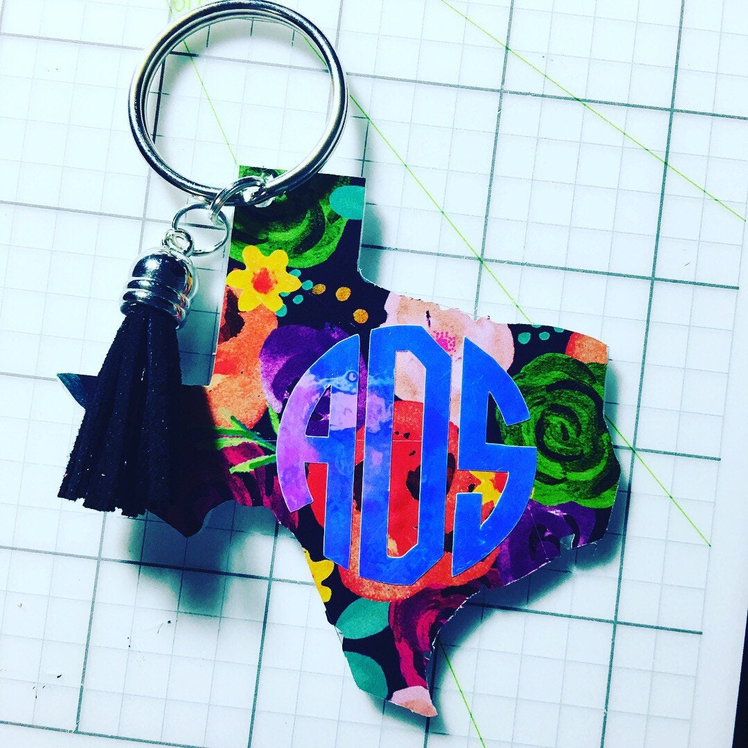 Texas State Acrylic Keychains Texas Texas State of Mind - Etsy