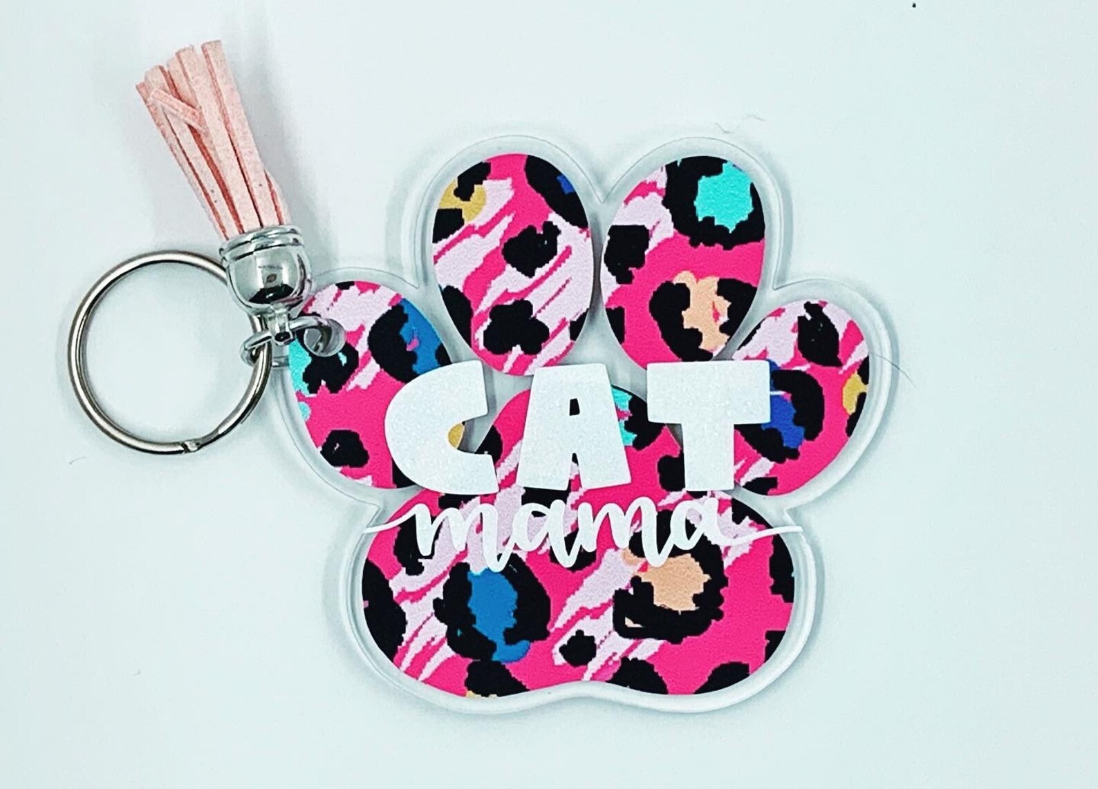 Paw Print Keychain Personalized Pet Keychain cat Keychain | Etsy