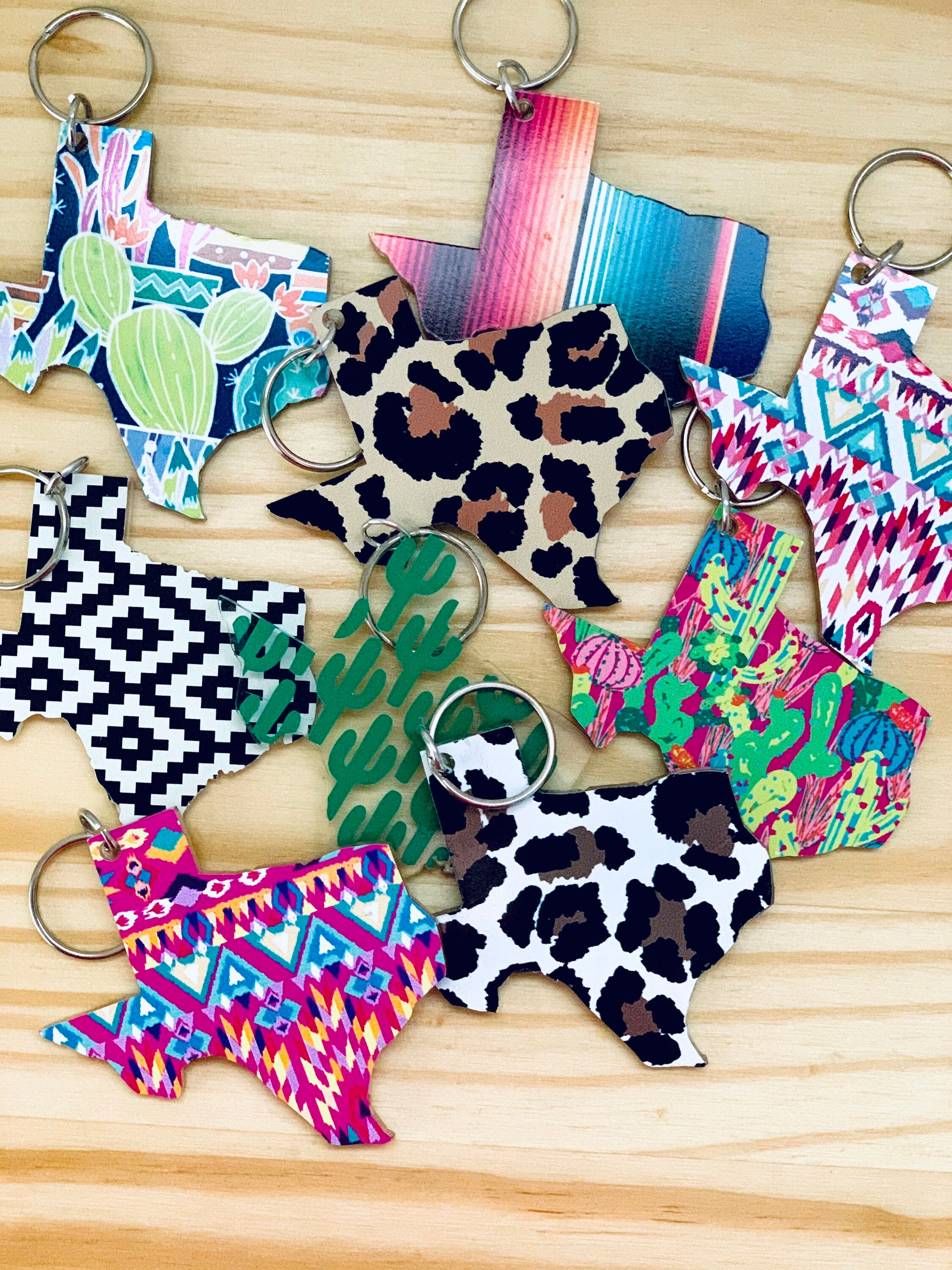 Texas State Acrylic Keychains Texas Texas State of Mind | Etsy