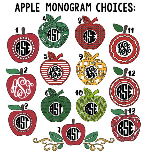 Apple Monogram - Etsy
