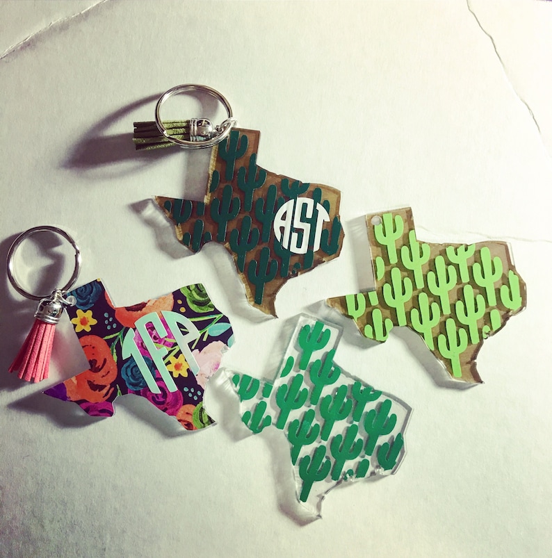 Texas State Acrylic Keychains Texas Texas State of Mind - Etsy