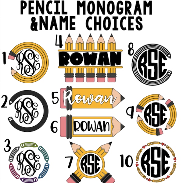 School Monogram - Etsy