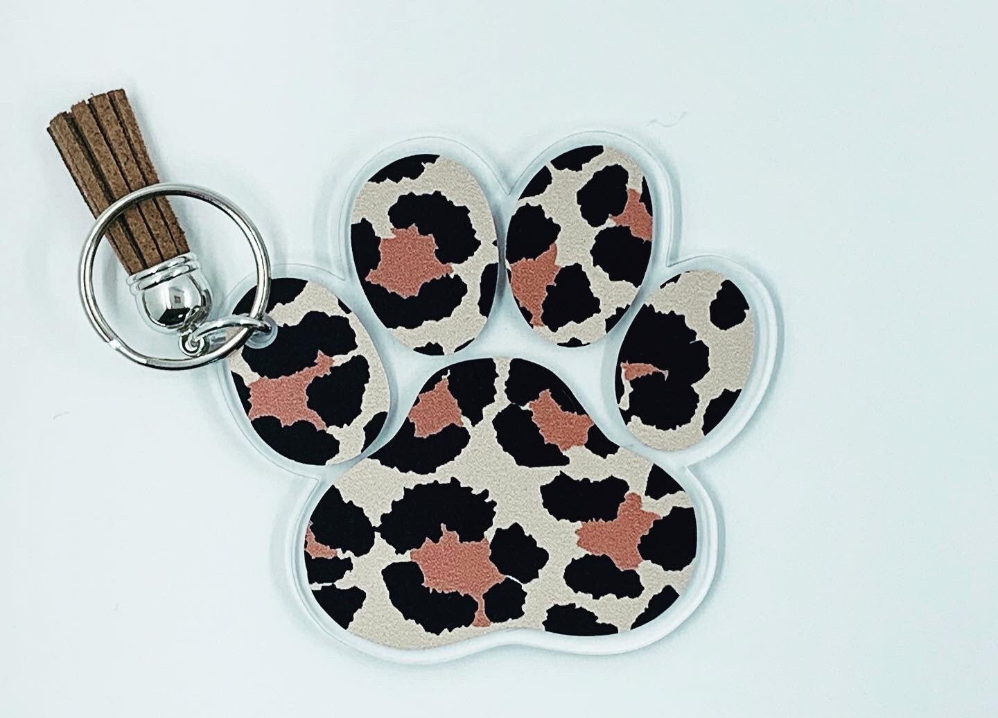 Paw Print Keychain Personalized Pet Keychain Cat Keychain | Etsy