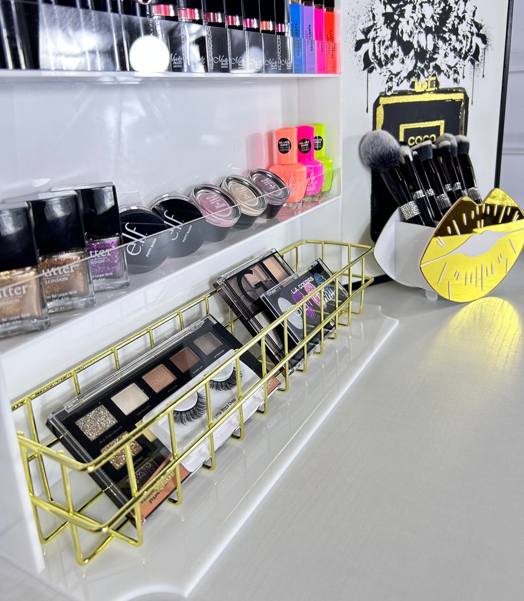 AS Designs White Wall Mounted Cosmetic Storage - Etsy