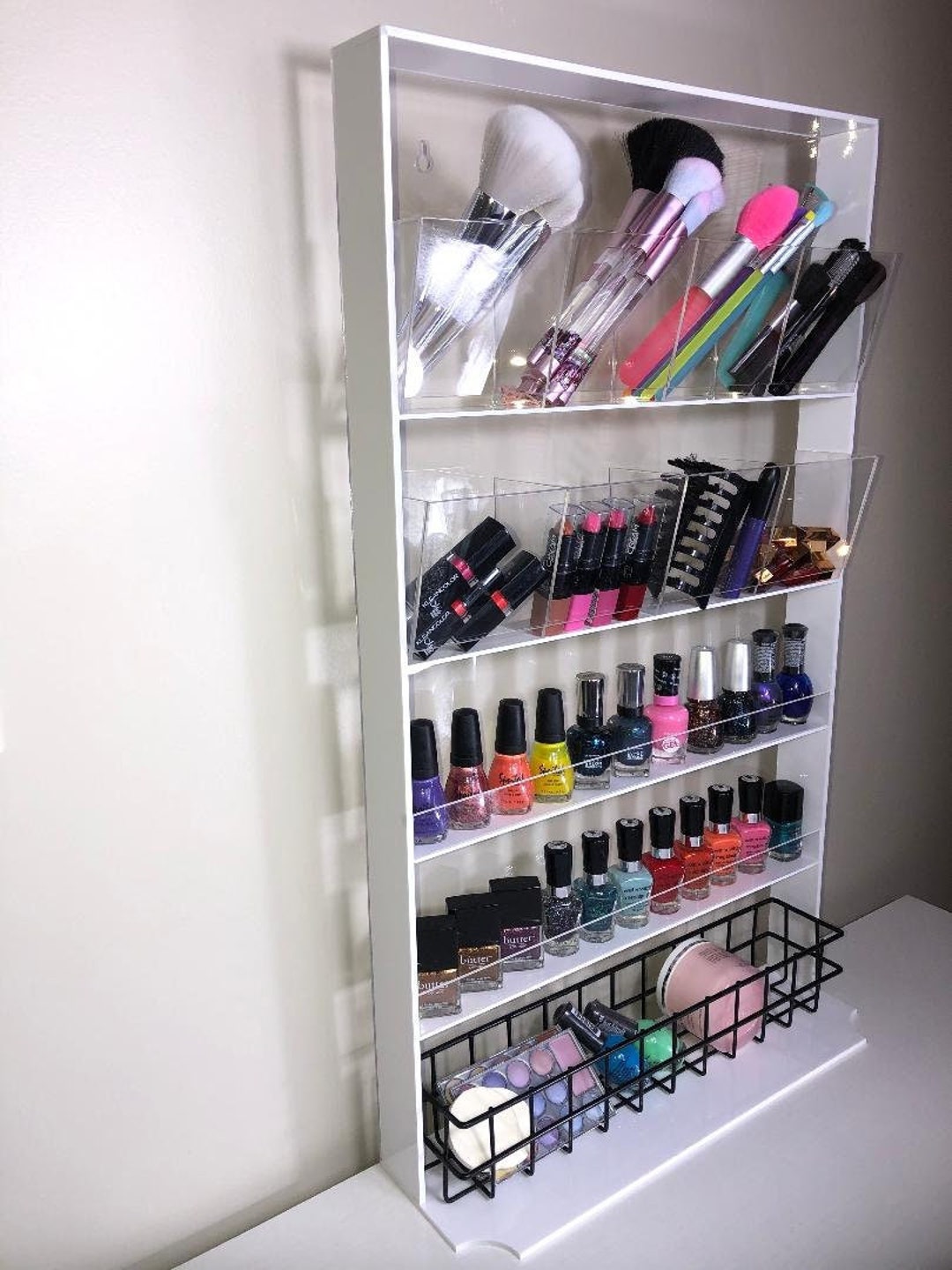 AS Designs White Wall Mounted Cosmetic Storage - Etsy