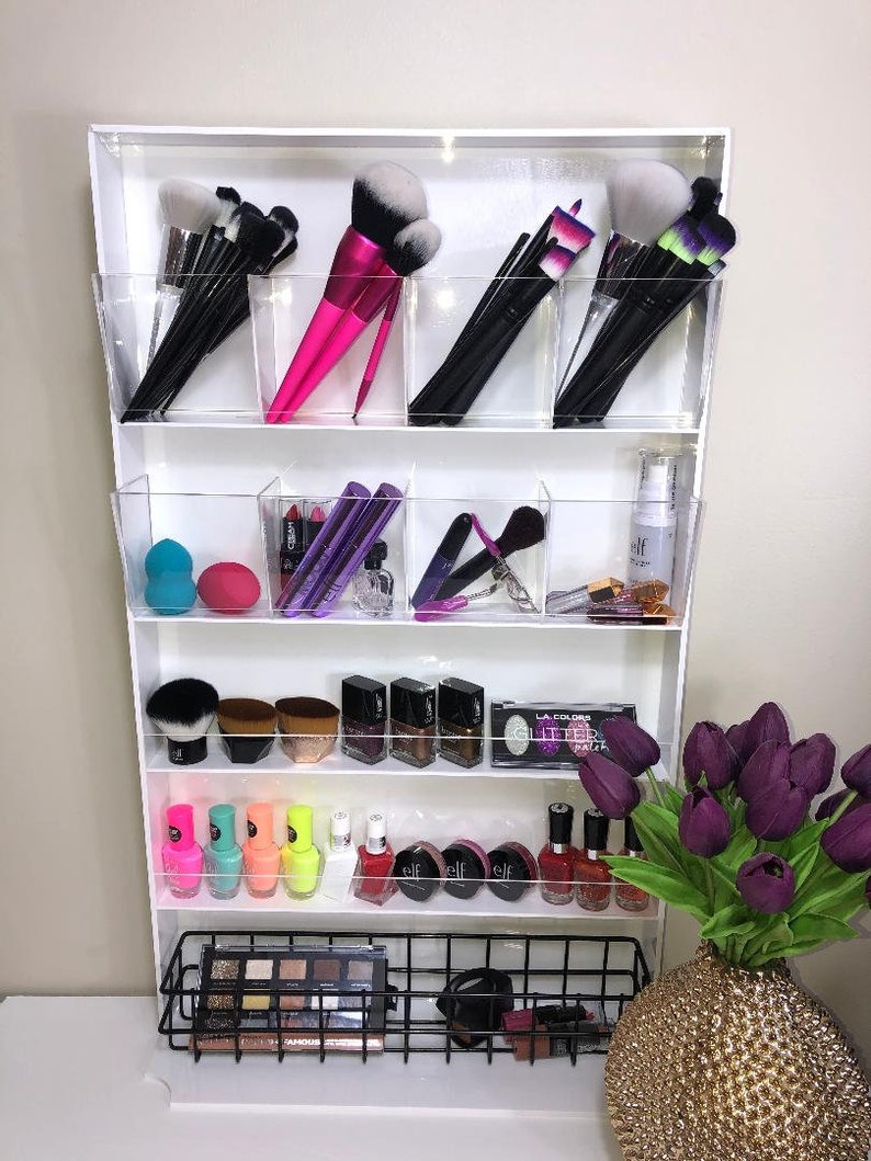 AS Designs White Wall Mounted Cosmetic Storage - Etsy