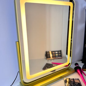 Makeup Vanity Mirror With Lights Large Lighted Mirror for Desk, Bedroom ...