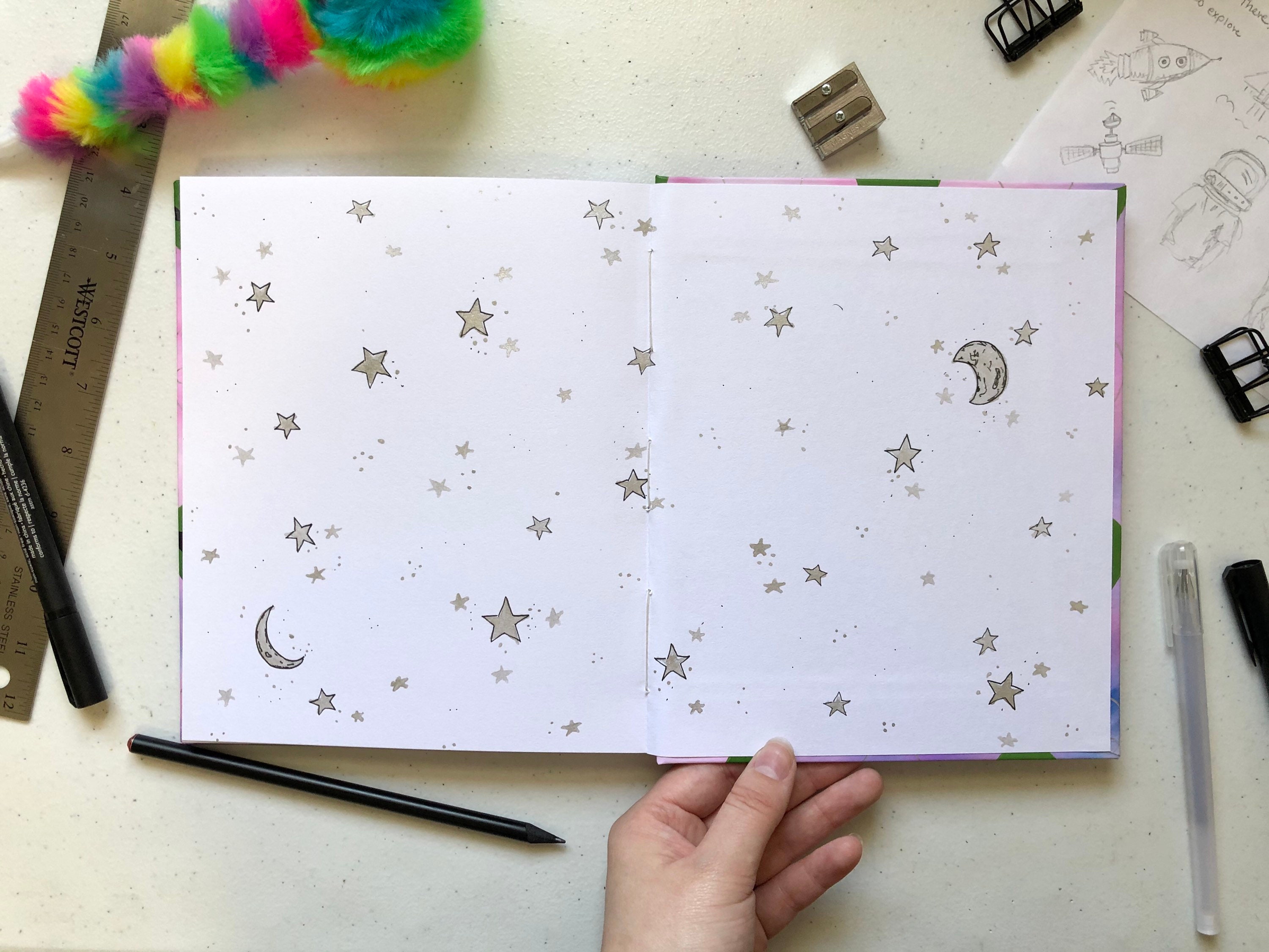 Alien Head Space Bullet Journal 7x8 1/2 40 Pages dot | Etsy