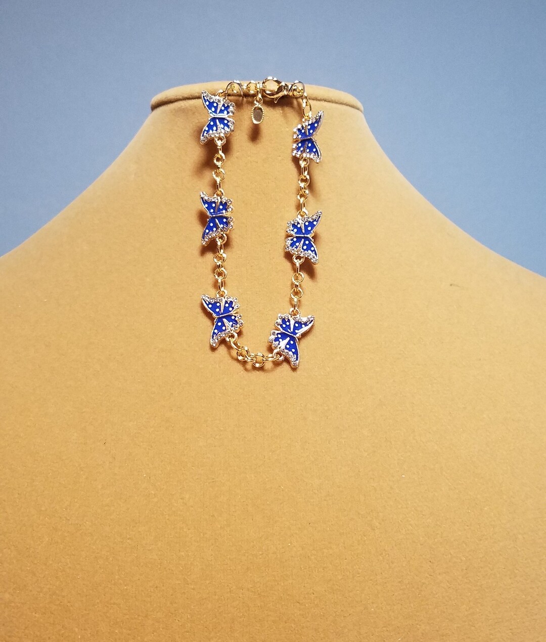 Blue Butterfly W Polka Dots 4786 - Etsy