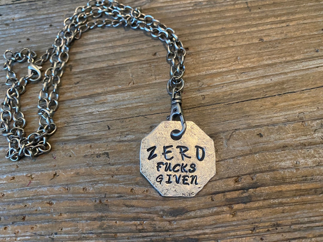 Zero Fucks Given Necklace - Etsy