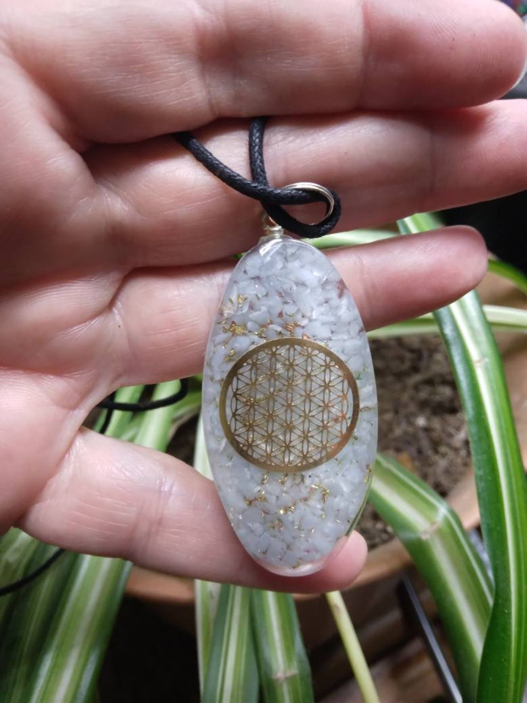 Angelite Oragonite Crystal Necklace - Etsy