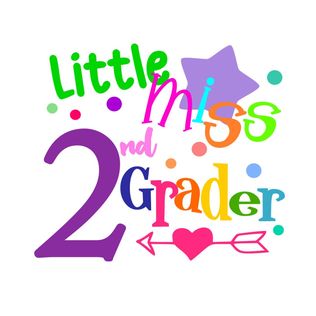 SVG, DXF, PDF, Png Cut File,"little Miss 2nd Grader", Bluemoosesvg ...