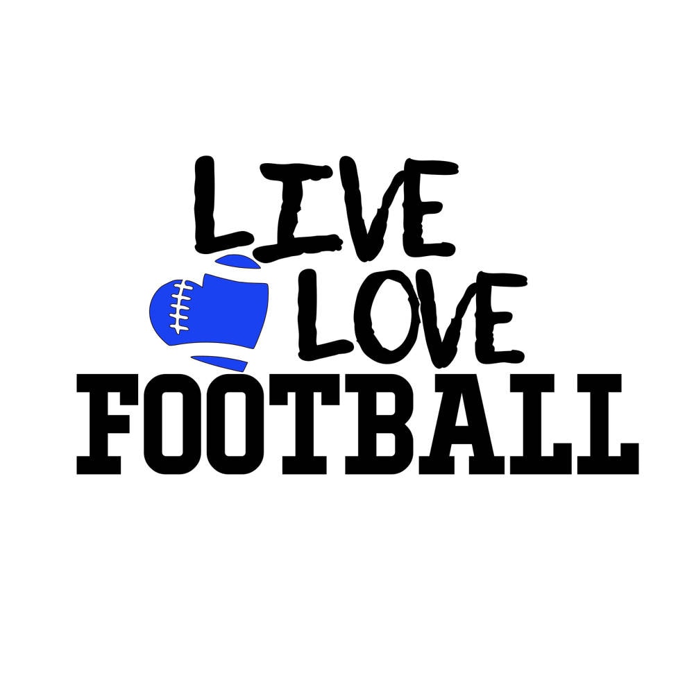 SVG DXF PDF Png Cut Filelive Love Football - Etsy