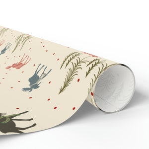 Punny Moose Christmas Wrapping Paper Roll - Christmoose - Cream ...