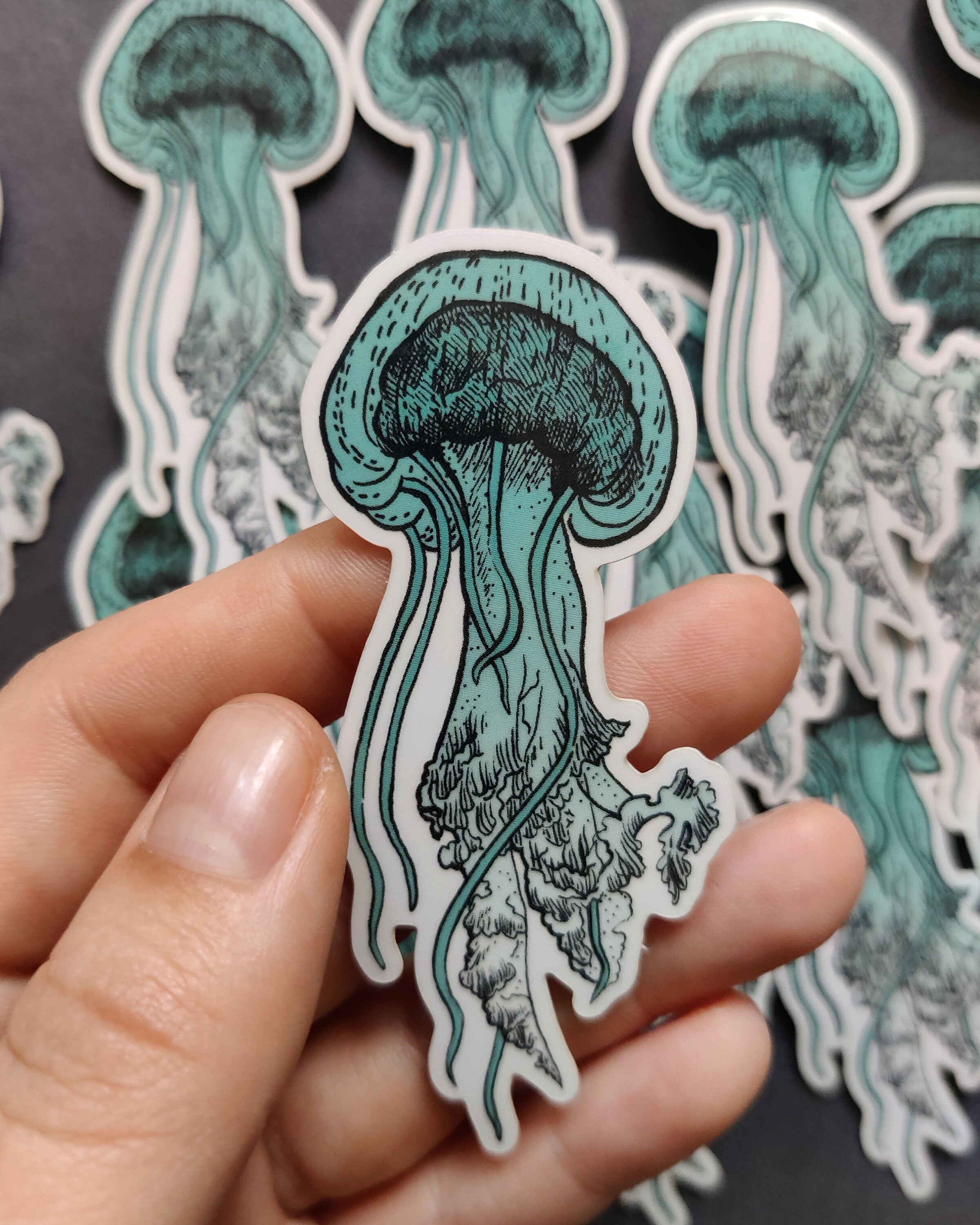 Jellyfish Sticker Transparent Sea Animal Sticker Clear | Etsy