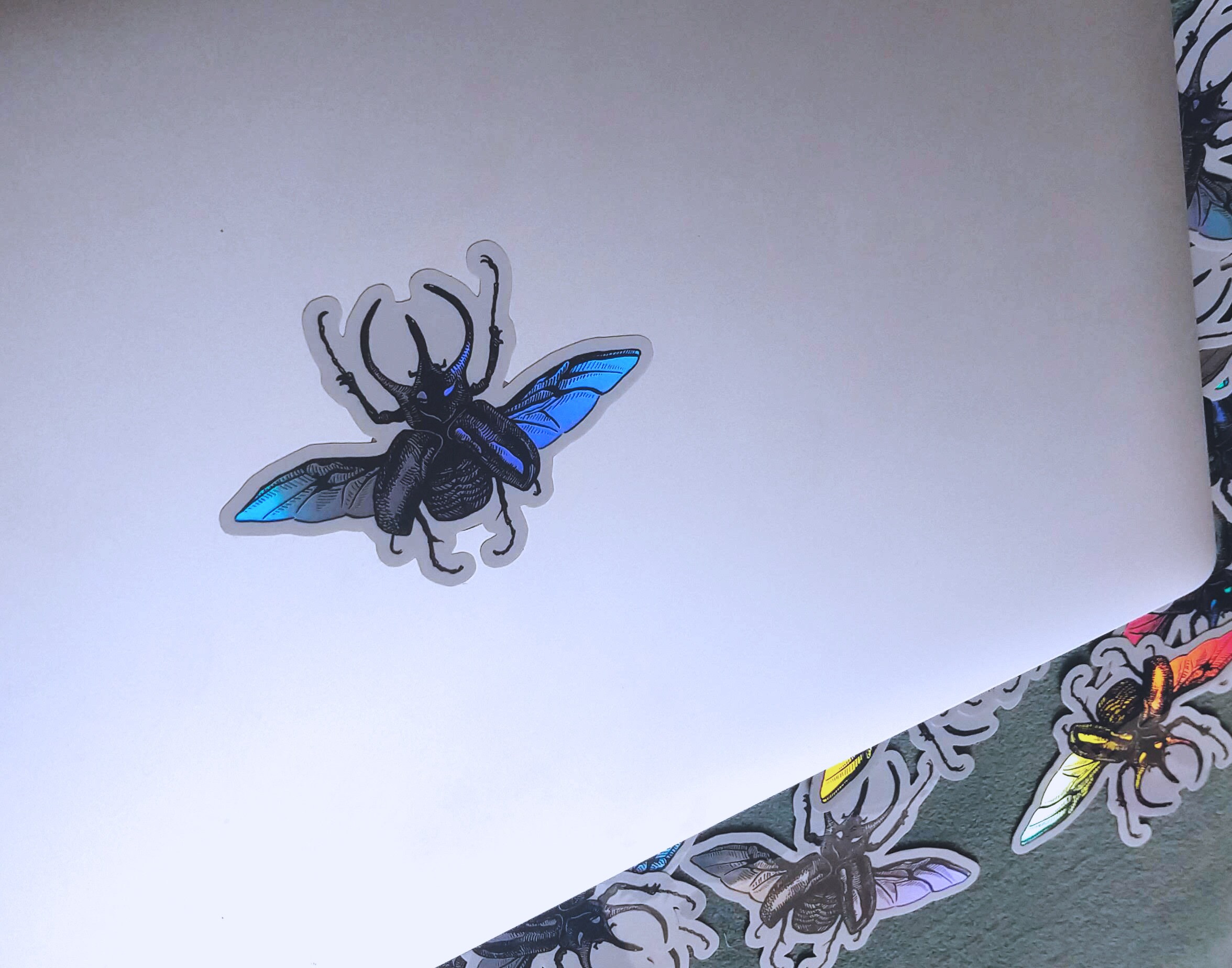 Holographic Beetle Sticker Big Vinyl Holographic Sticker | Etsy