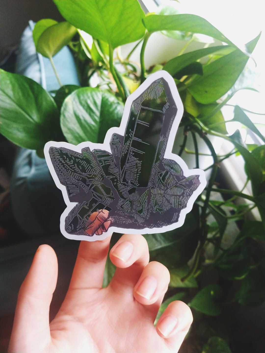 Clear Quartz Sticker, Transparent Vinyl Sticker. Witchy, Goth Sticker ...