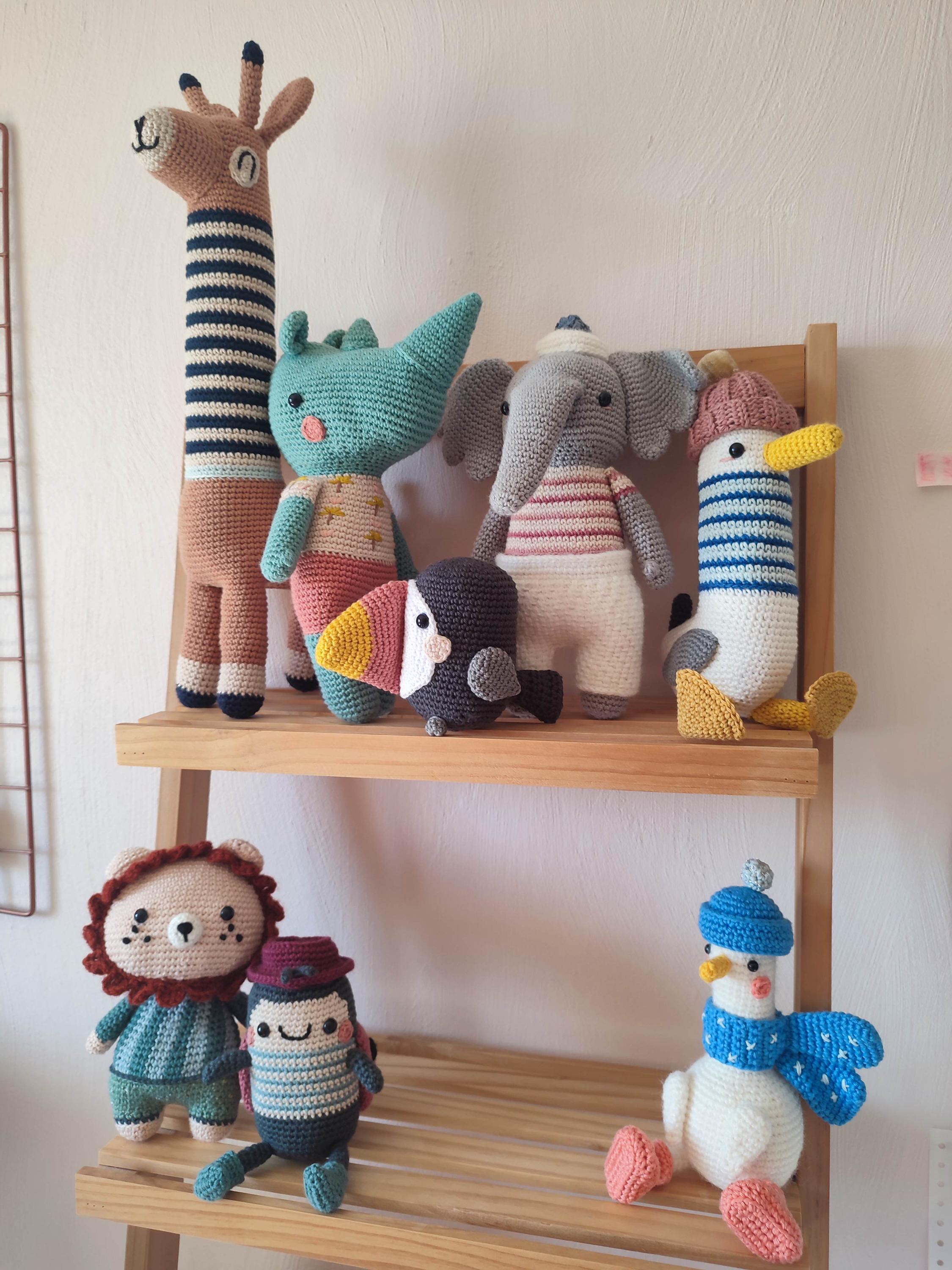 Crochet Animals: Giraffe, Elephant, Lion, Ladybug, Toucan, Seagull ...