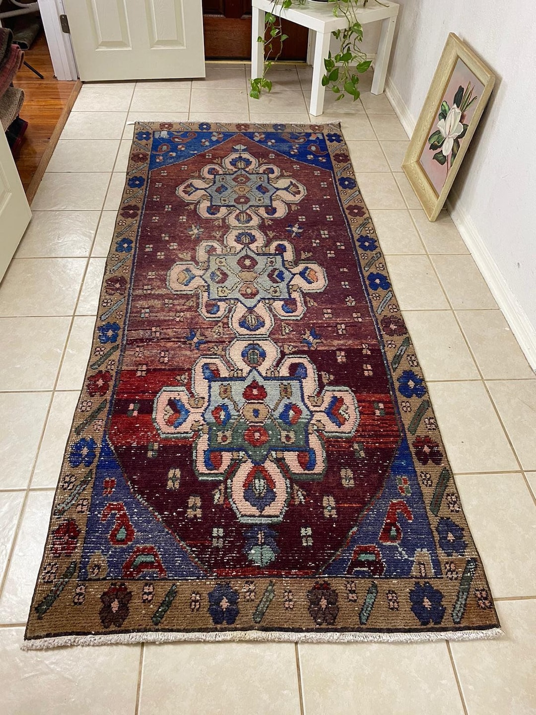 Turkish Pastel Rug, Area Rug, Vintage Rug Runners, Handmade Rugs 98x40 ...