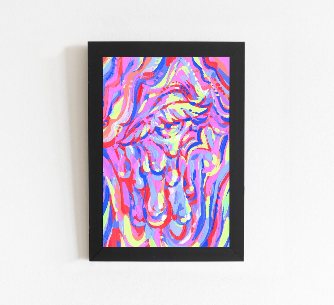 Melt // Gouache Painting Wall Art Print Home Decor Trippy Art ...