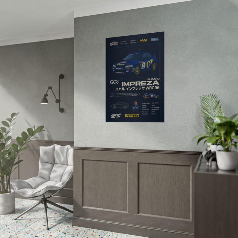 Subaru Impreza GC8 WRC96 Rolled Poster | Car Decor, Wall Art, Gift for ...