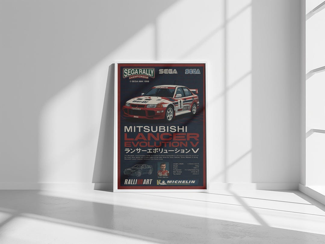 Vintage Inspired Sega Poster Rolled Posters, Mitsubishi Lancer Evo II ...