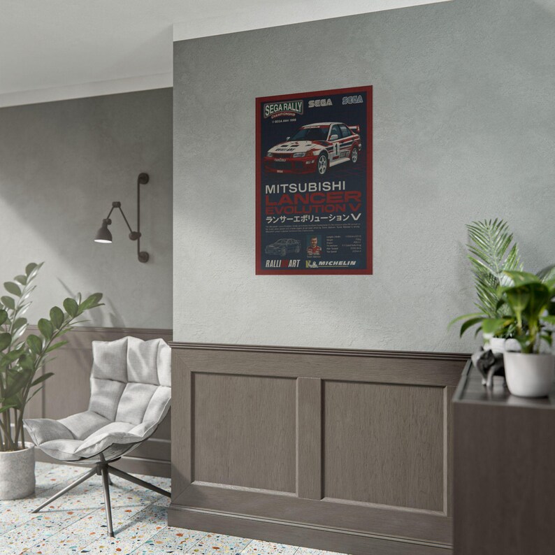 Vintage Inspired Sega Poster Rolled Posters, Mitsubishi Lancer Evo II ...
